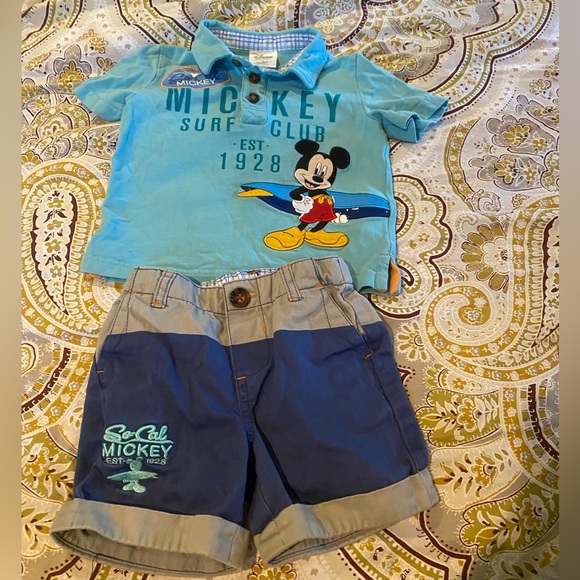 Disney | Matching Sets | Disney Mickey Mouse Shorts And Shirt Set ...